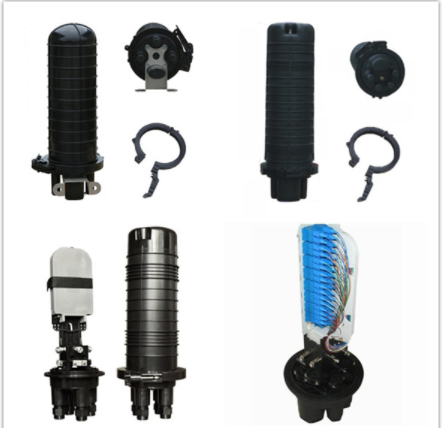 2 Inlet / Outlet Optical Fibre Cable Joint Closure Elastic Integrated ...