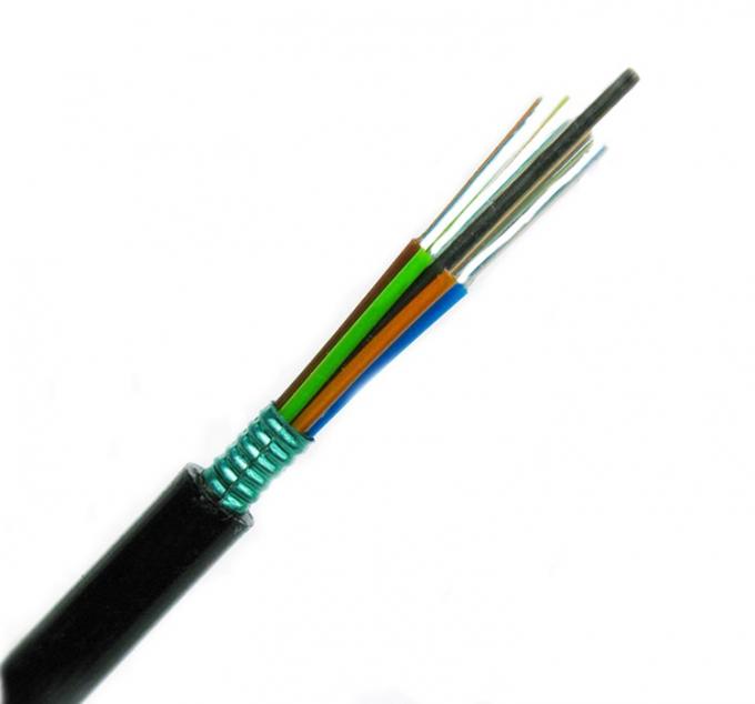 Multi Core Armoured Fiber Optic Cable / Outdoor 12 Core Steel Armored Cable