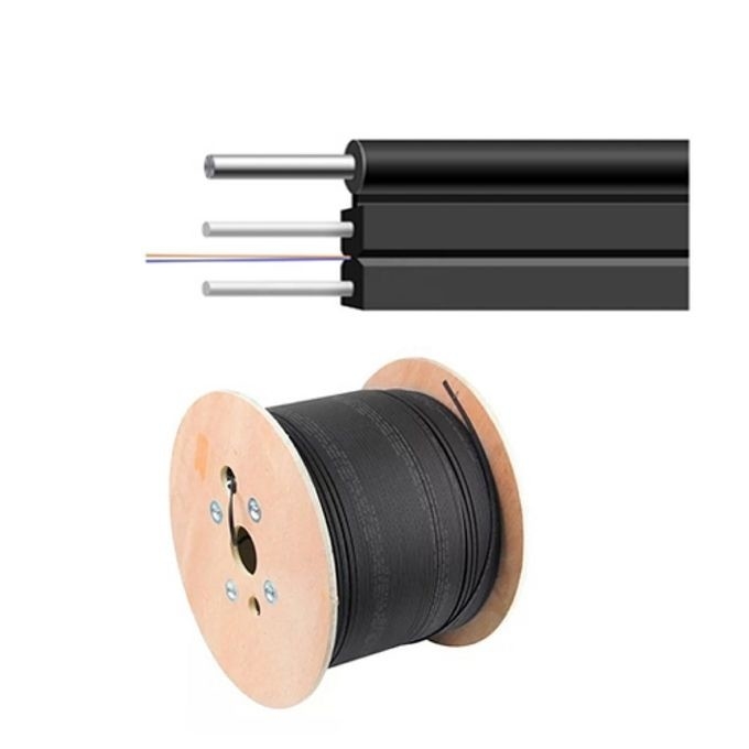 FIBER OPTIC 4 CORE 2km FTTH DROP CABLE SINGLE MODE FIBER OPTIC CABLE