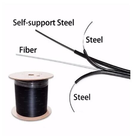 FIBER OPTIC 4 CORE 2km FTTH DROP CABLE SINGLE MODE FIBER OPTIC CABLE