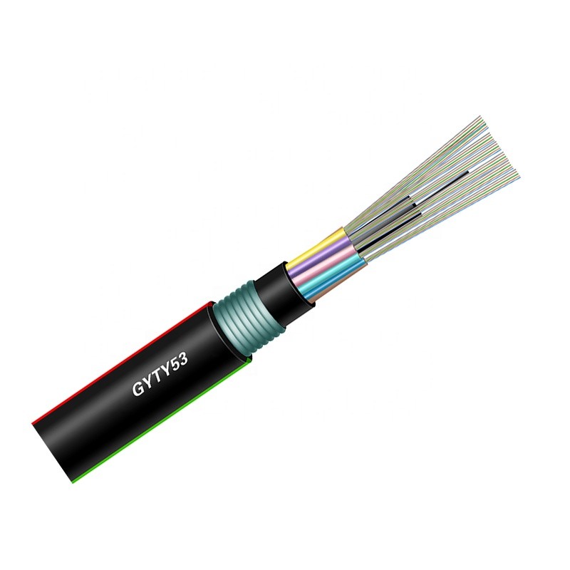 6 Core Outdoor Fiber Optic Cable Single Mode For Direct Buried with PE ...