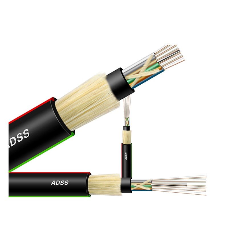 24core All Dielectric ADSS Non Metallic self-supporting aerial Fiber ...